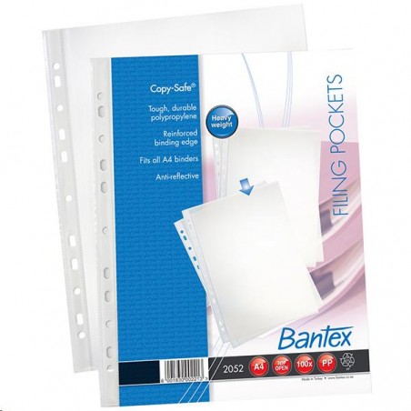Bantex Filing Pockets A4 PVC 100,s Heavy Duty