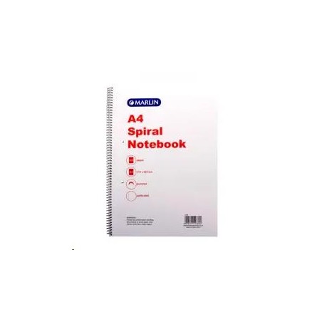 Marlin Notebook Spiral A4 Punched & Perforated 100 Page