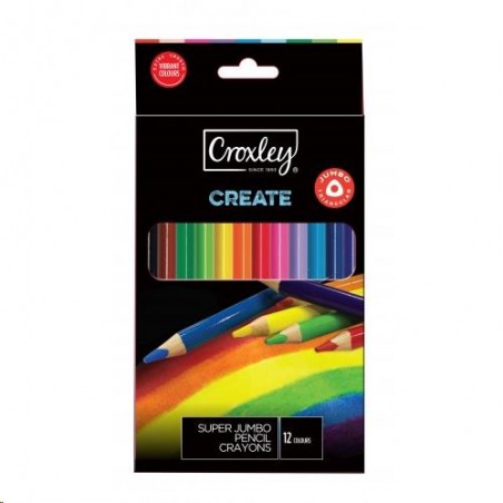 Croxley Triangular Colour Pencils 12 JUMBO