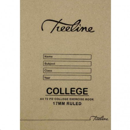 Treeline Exercise Book A4 72pg Ruled- 17mm