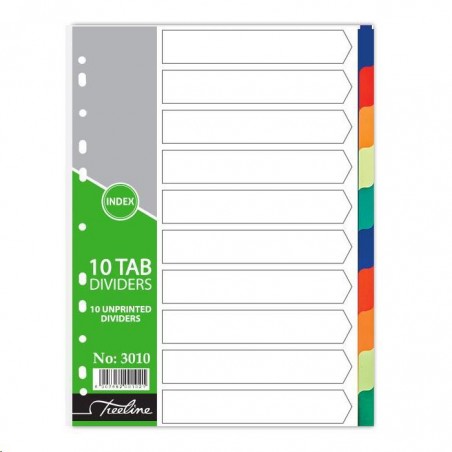 Index A4 10 Tab Rainbow Plain PVC Ref 3010