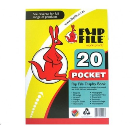 Kangaroo Flip File 20 Pocket A4